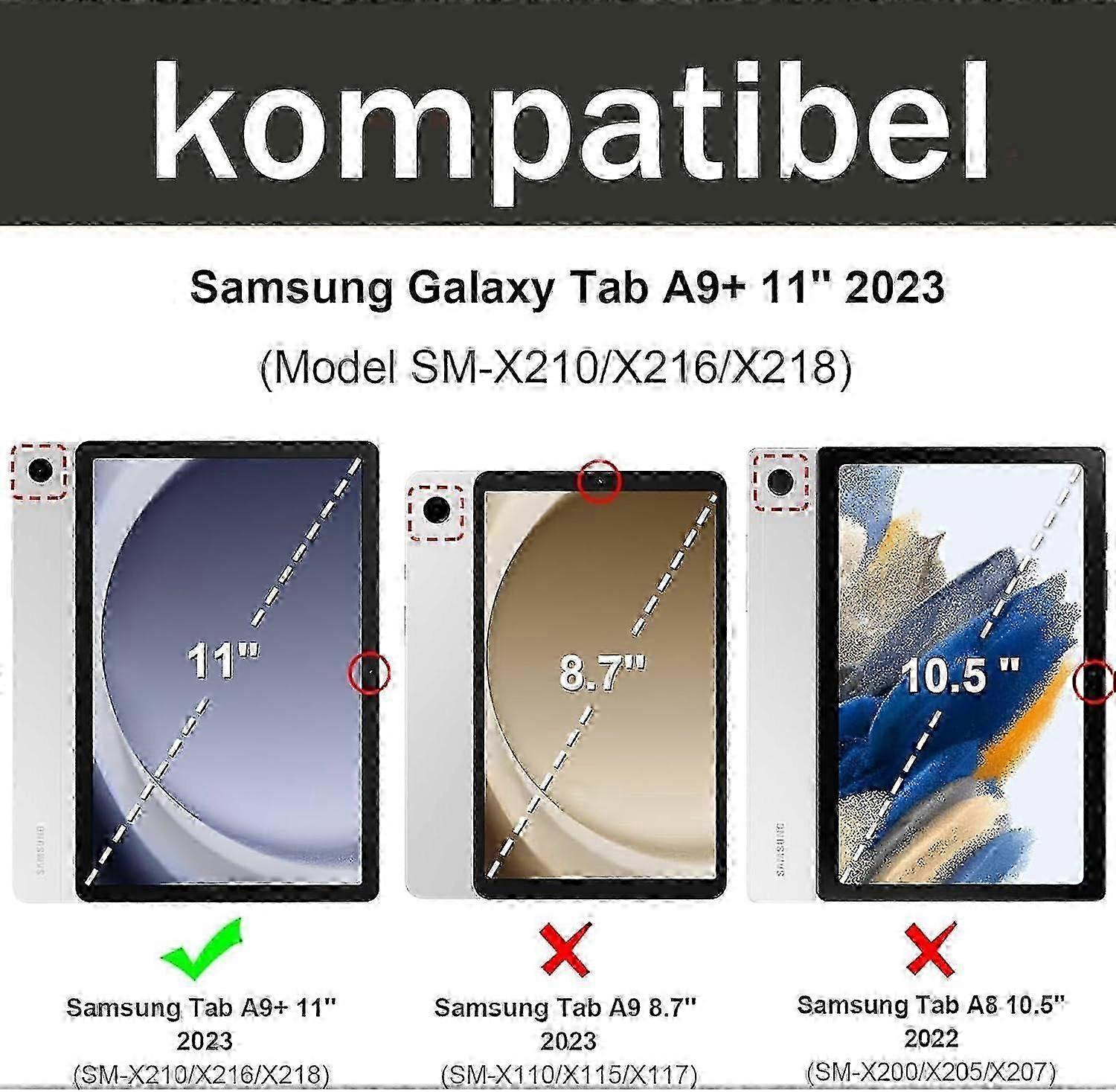 Tablet keyboard for Galaxy Tab A9 Plus - Bluetooth detachable case with ...