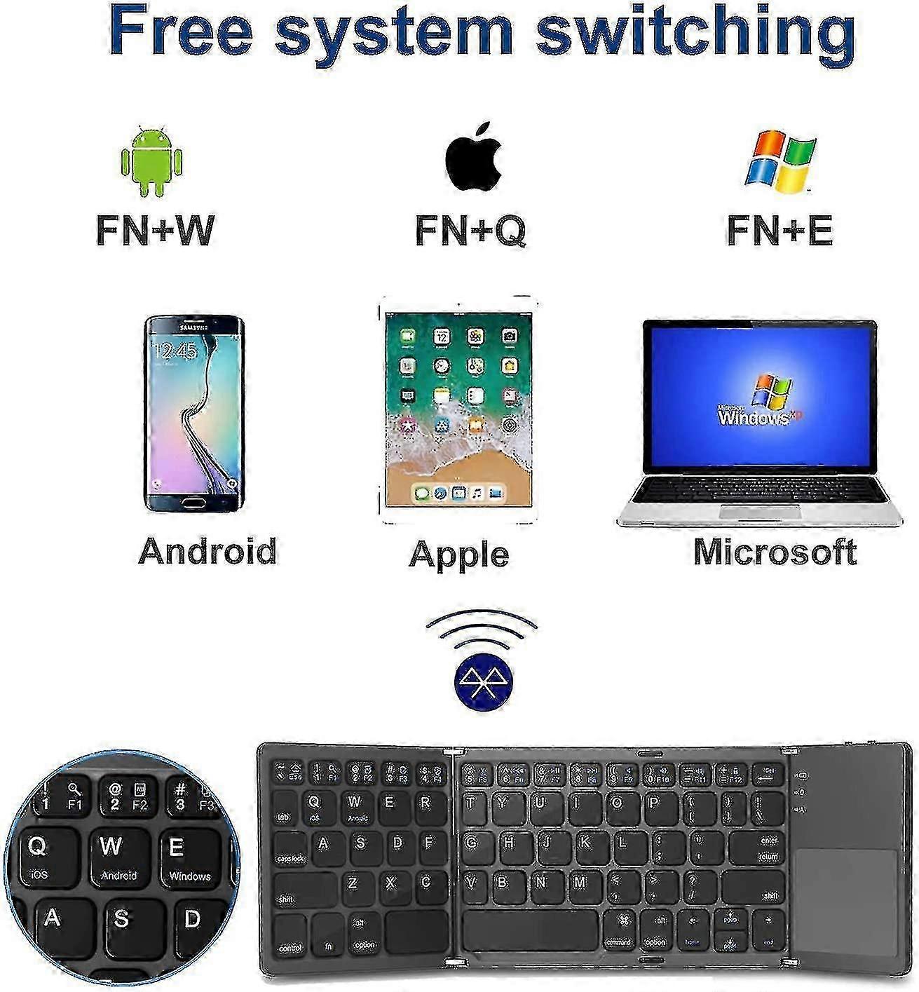 2025 Foldable Bluetooth Keyboard - Portable Wireless Keyboard ...