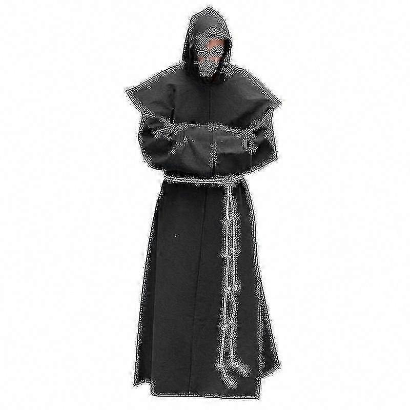 Medieval Monk Costume Robe with Hood for Men - Renaissance Frock ...