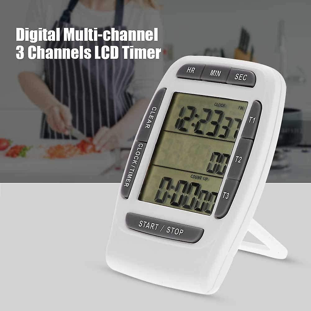2024 Three-channel Kitchen Cooking Timer Portable Digital Multi-channel ...