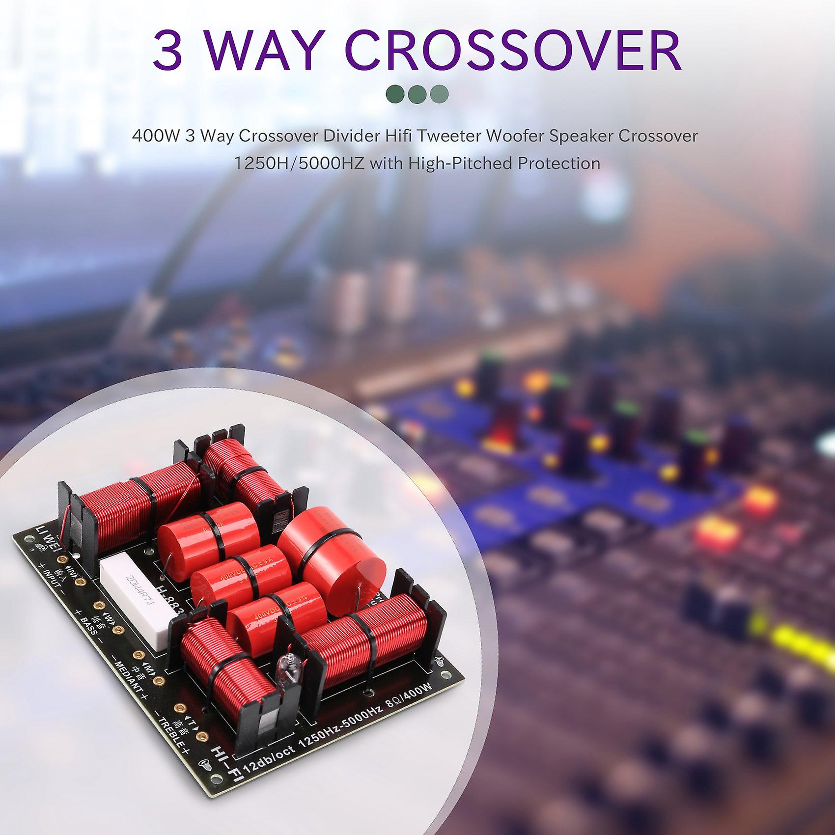 400w 3 Way Crossover Divider Hifi Tweeter Woofer Speaker Crossover ...