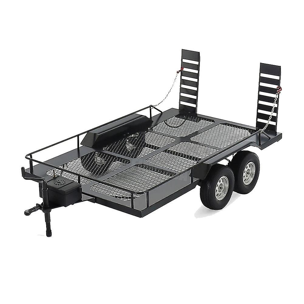 Metal Dual Axle Trailer Kit For 1/10 Rc Crawler Truck Axial Scx10 4 6 ...