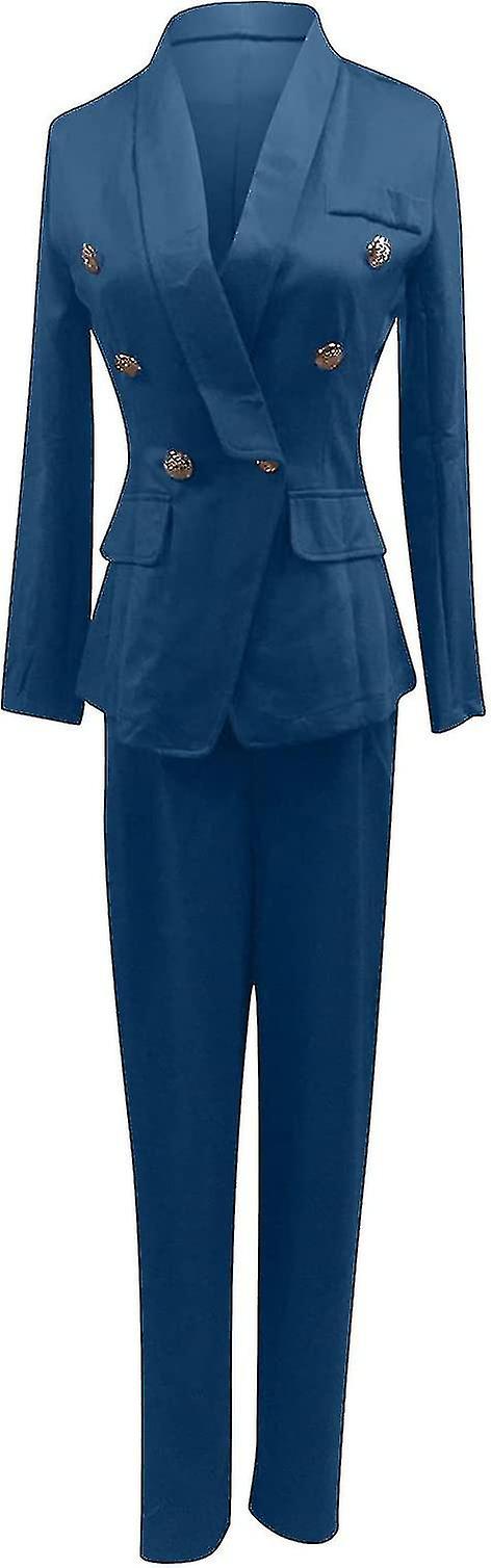 Dames blazer met broekpakken kantoorwerk business pak jas 2-delige pak ...