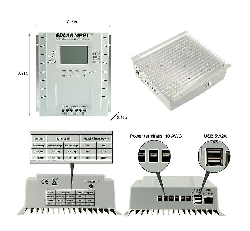 Input voltage up to 100V MPPT12V24V60A solar charge controller P60 ...