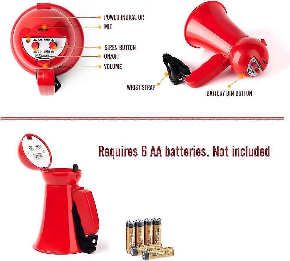 Mini Portable Megaphone Bullhorn With Siren And Adjustable Volume Sound ...