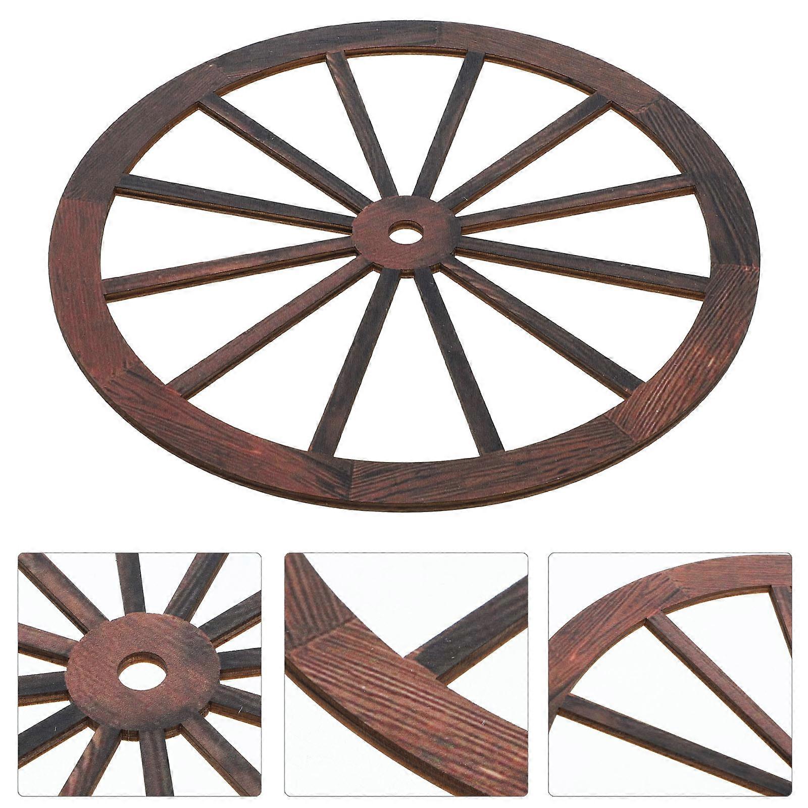 Wooden Wagon Wheel Decor Vintage Wood Wheel Hanging Decoration Wagon ...