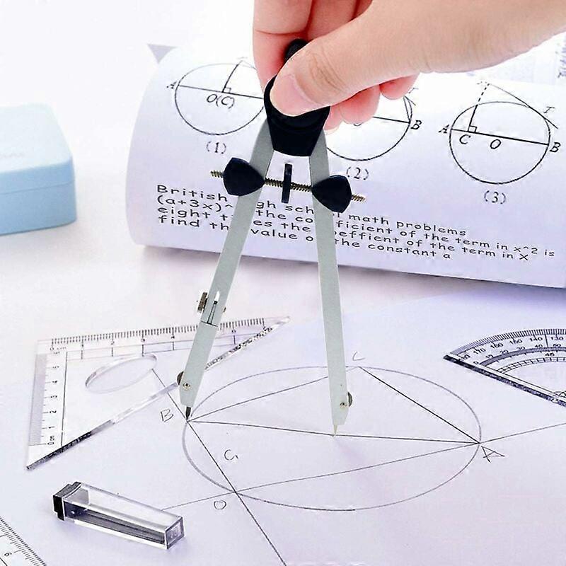 Set with stainless steel compasses and 5 accessories for children for ...