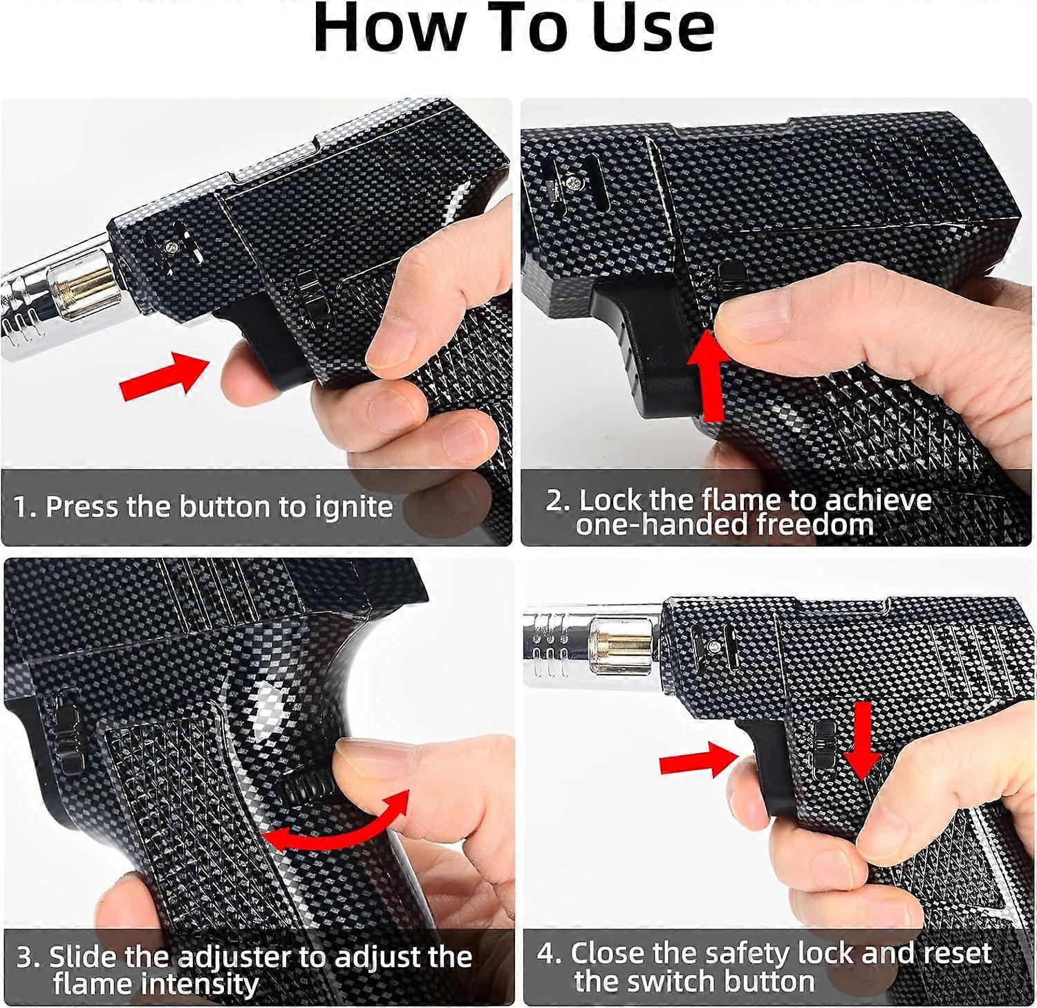 Butane Torch, Lighter Refillable, Flashlight With Safety Lock And ...