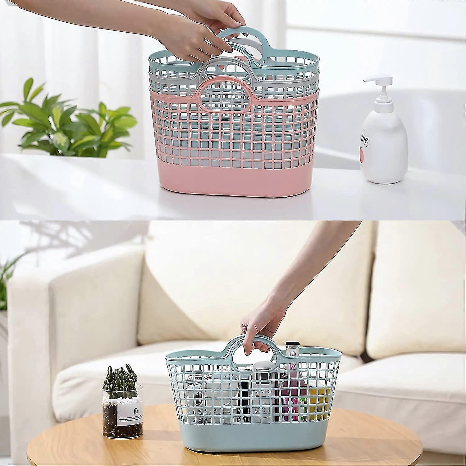 Portable Shower Caddy Basket, Plastic Storage Soft Carry Tote With ...