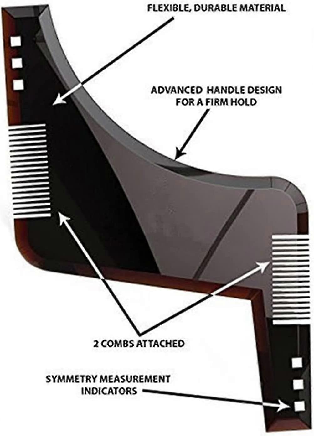 Beard Stencil, Beard Guide Shaper With Comb, Beard Styling Tool ...