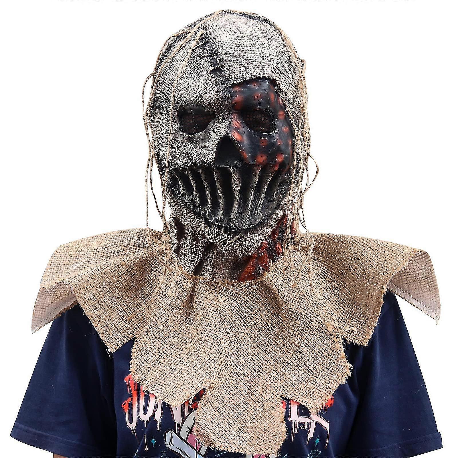 Infinity Gauntlet Scarecrow Clown Zombie Horror Full Head Latex Burlap ...