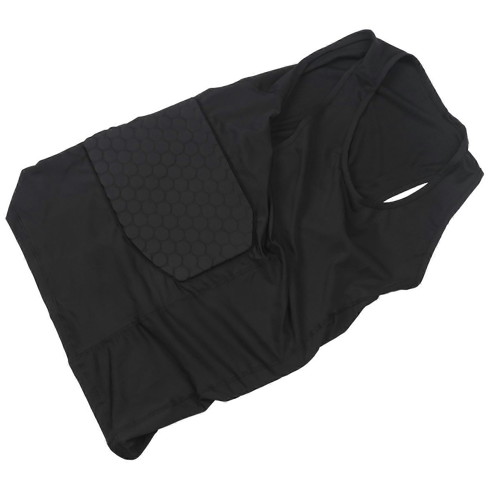 Men's Rib Protector Padded Vest Compression Shirt Training Vest With 3 ...