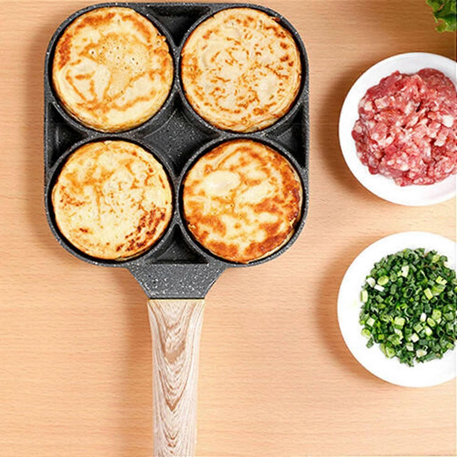 Nonstick 4-Cup Egg Cooker Pan, Aluminum Pancake Pan Egg Cooking Pan ...