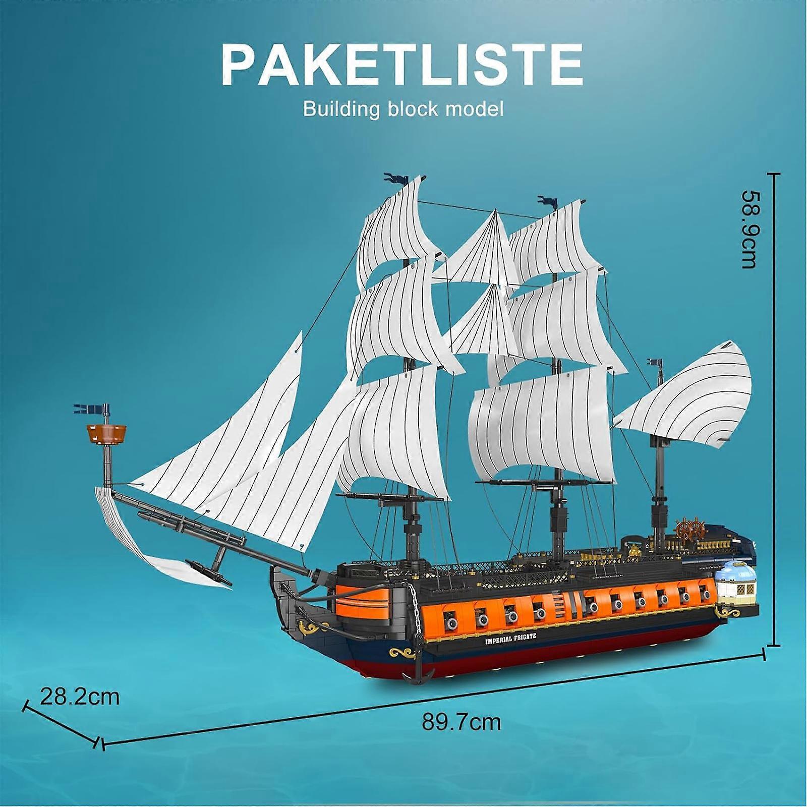 Mould King MOC Technology Imperial Flagship Pirate Ship Clamp Building ...