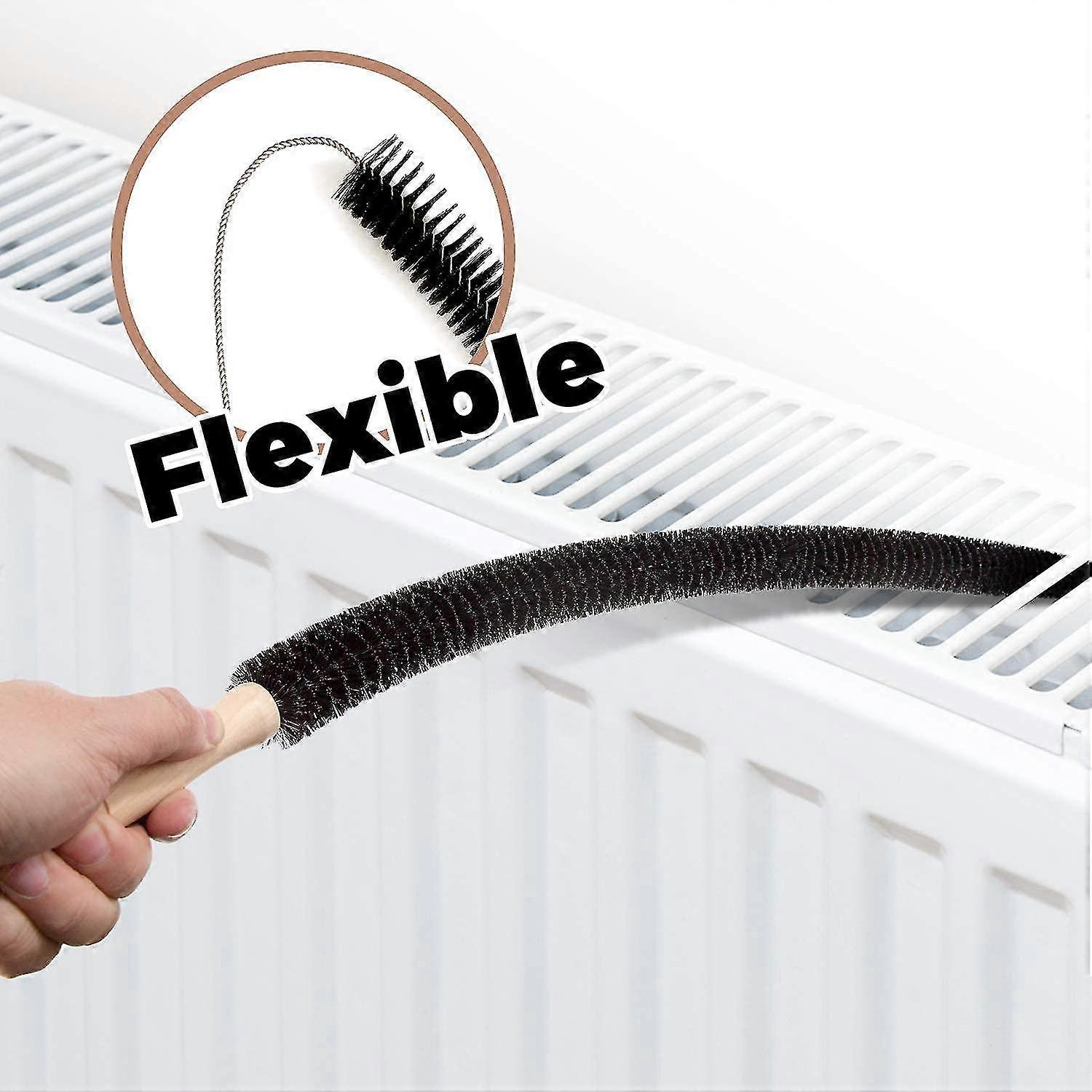 Radiator Cleaner Brush, 2 Pack Radiator Duster, Long Flexible With Wood ...