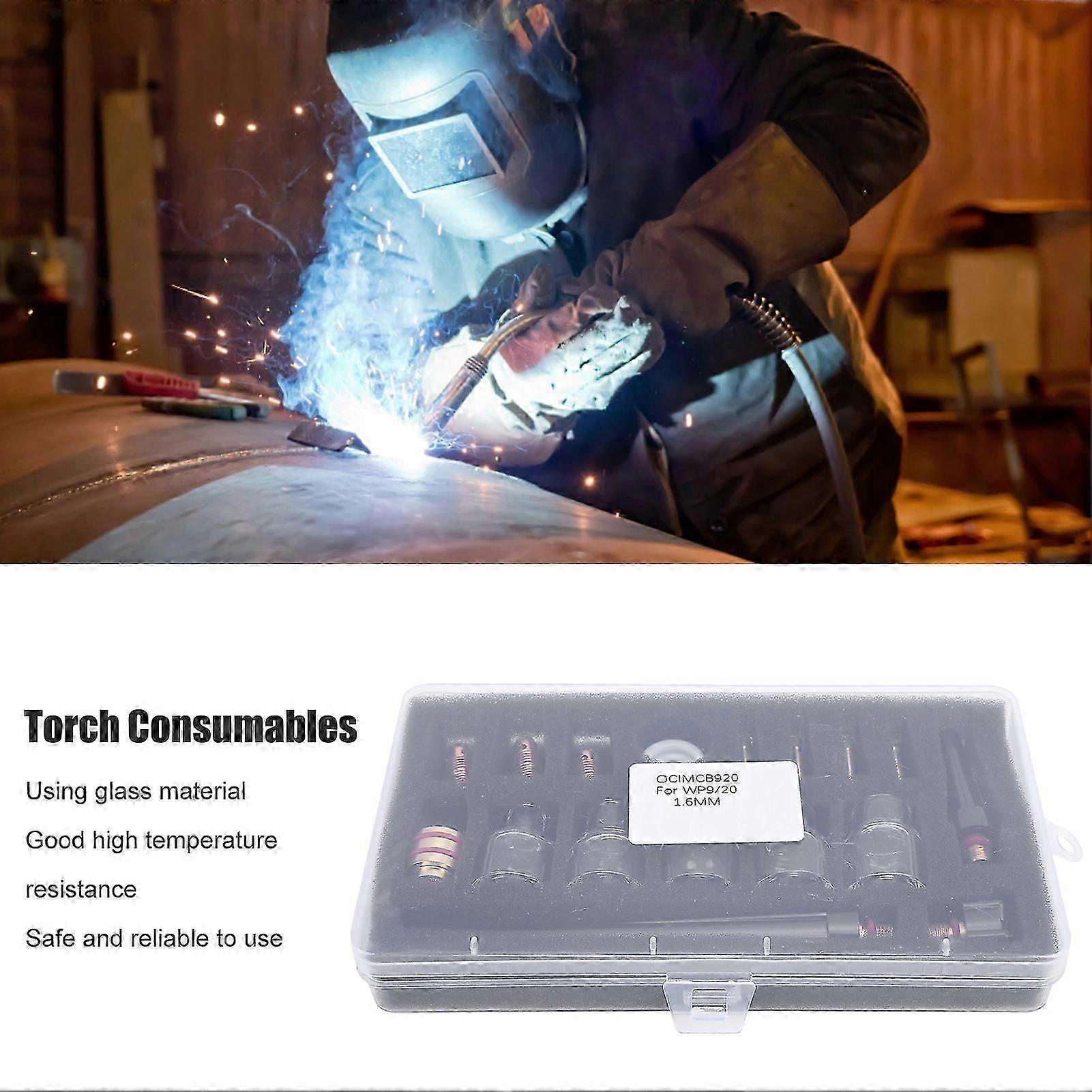 Welding Torch Accessories Kit Glass Cup Nozzle Tungsten Clamp Kit Guide ...