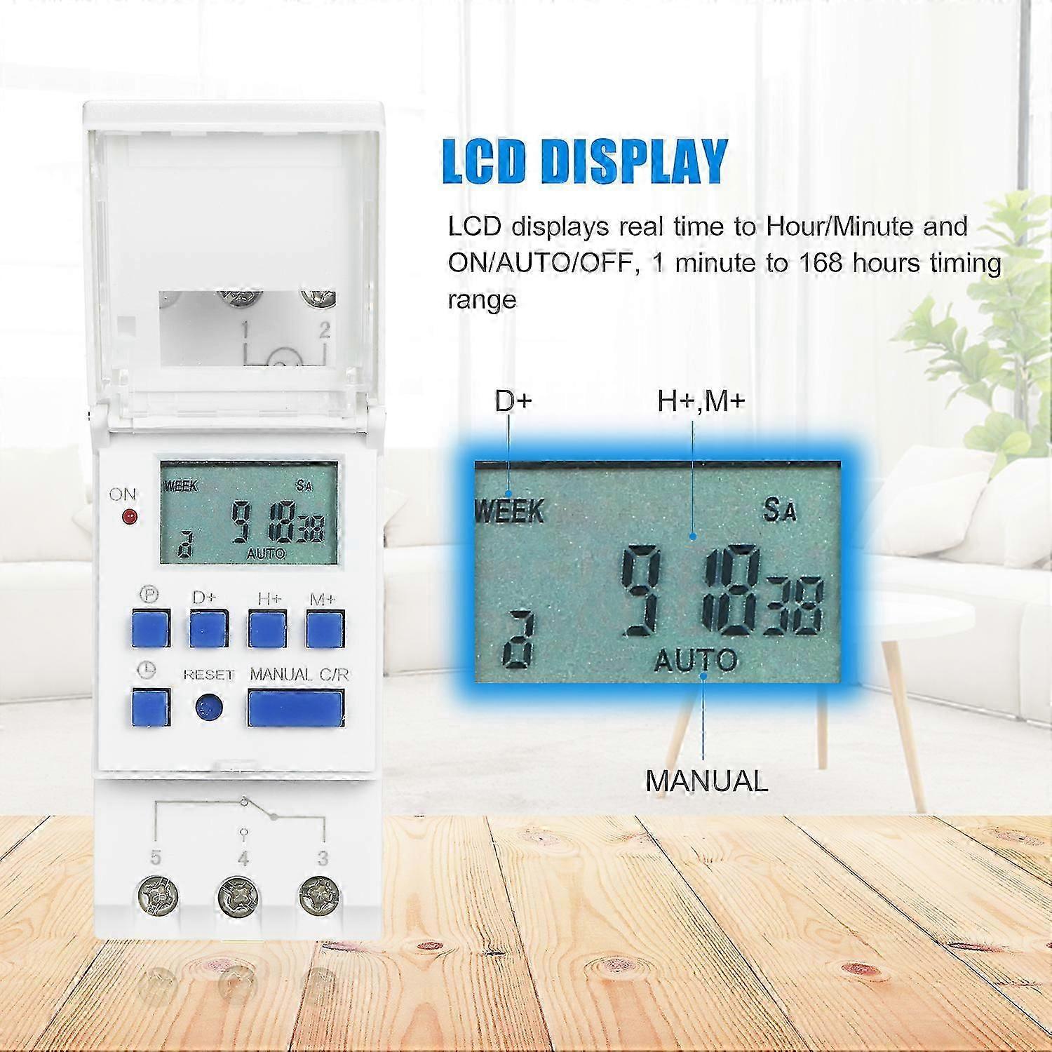 Thc15a Digital Lcd Power Programmable Timer Switch Relay 16a Amp ...