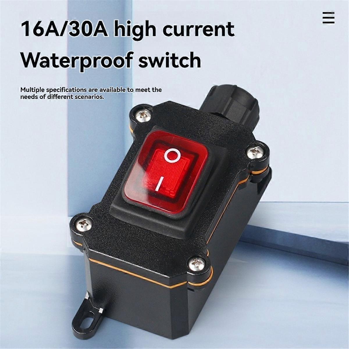 IP68 Waterproof Boat Rocker Switch 220V 30A Waterproof Switch with LED ...