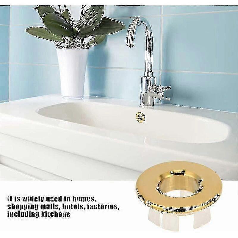 Gold 4pcs Sink Overflow Ring, Sink Overflow Rings Brass Basin Sink ...