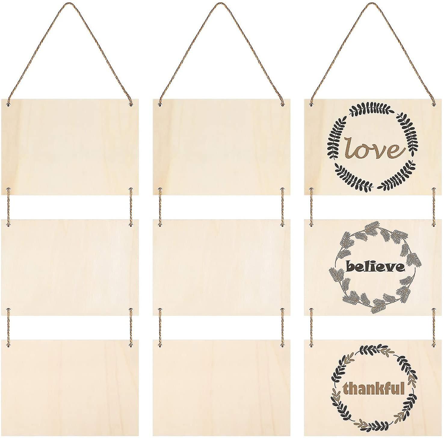 Unfinished Wood Hanging Sign Blank Hanging Decorative Wood Plaque ...