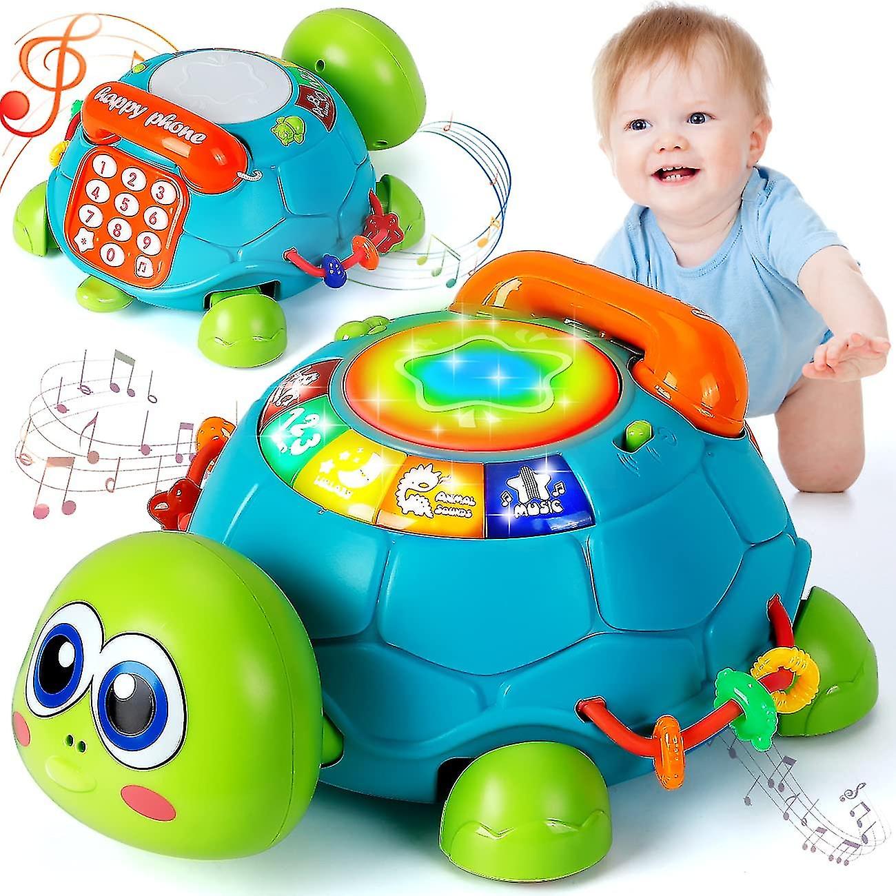Baby Toys 6 To 12+ Months, Musical Crawling Turtle Toys For 0-6-12 ...