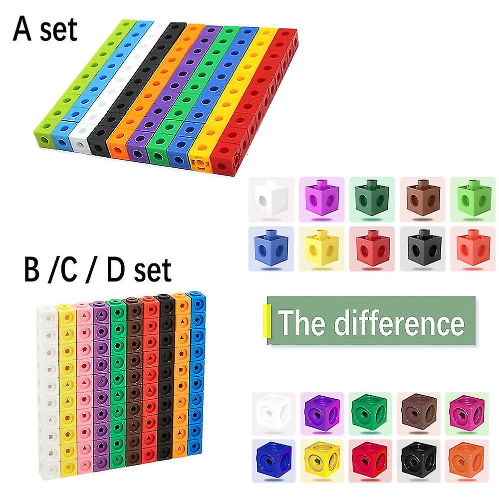 100pcs Linking Cubes Counting Set Diy Number Blocks Patching Snap ...