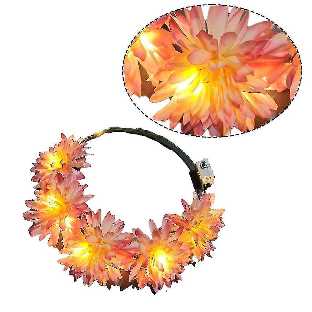Led Flower Crown, Flower Wreath Luminous Led Flower Headpiece Flower ...