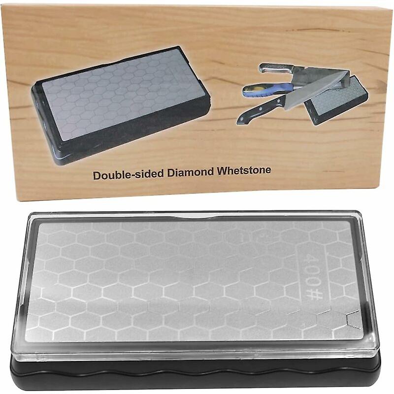 400/1000 grit double-sided diamond sharpening stone with non-slip base ...