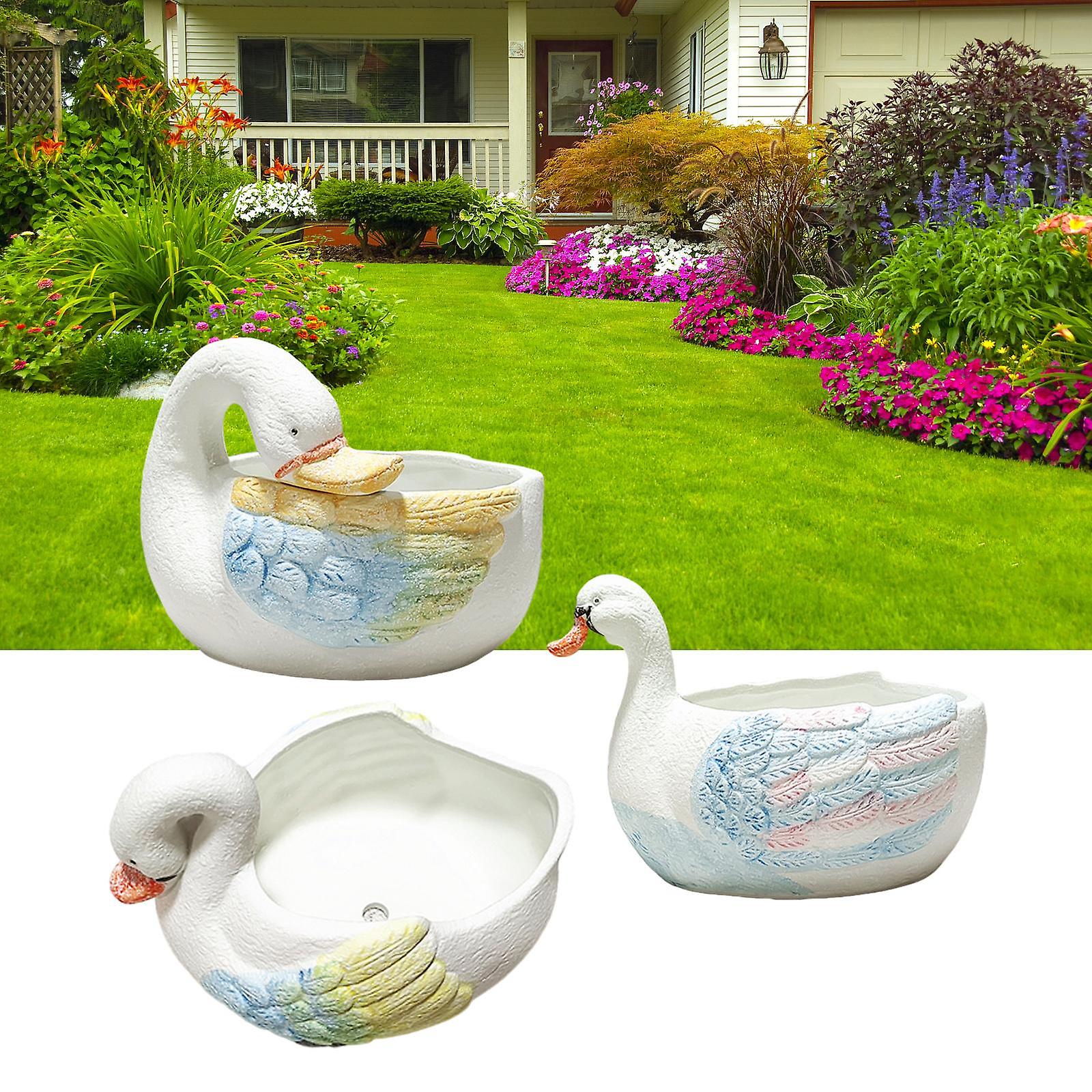Swan Flower Pot Succulent Ceramic Flower Pot For Desktop Garden Type A ...