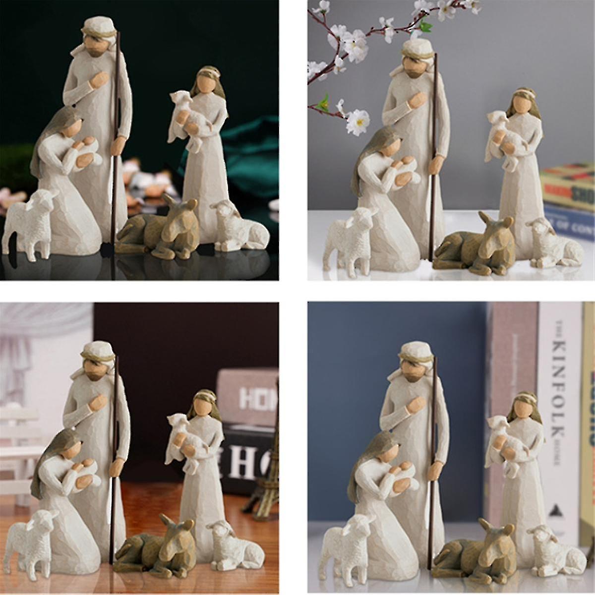 Christ Nativity Statue Nativity Scene Set Christmas Crib Statue Little ...