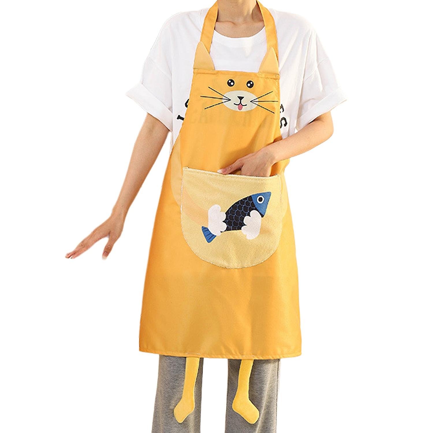Cooking Apron Wipeable Multi-Purpose with Large Pocket Waterproof Oil ...