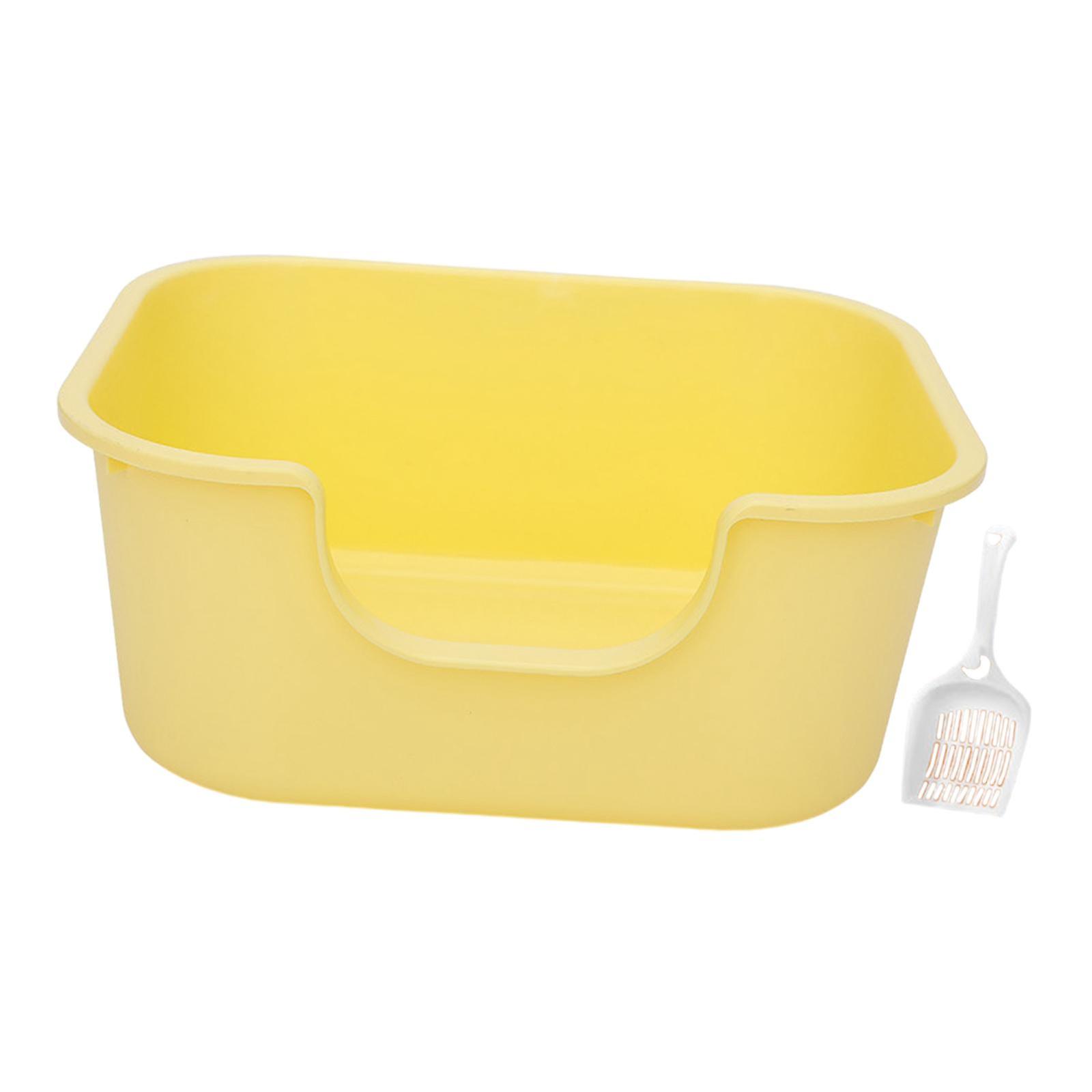 Open Top Cat Litter Tray, Kitty Litter Pan, Portable Cat Sandbox, Cat ...