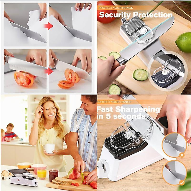 Electric Knife Sharpener, 2024 Portable USB Interface Knife Sharpener 4 ...