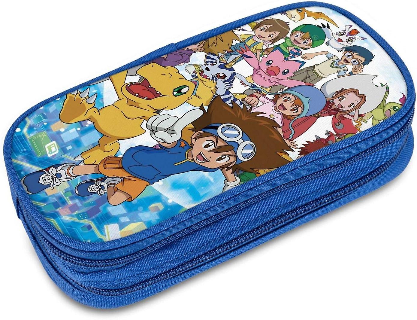 Digimon Anime Pencil Case 3D Custom Printing Large Capacity Double ...