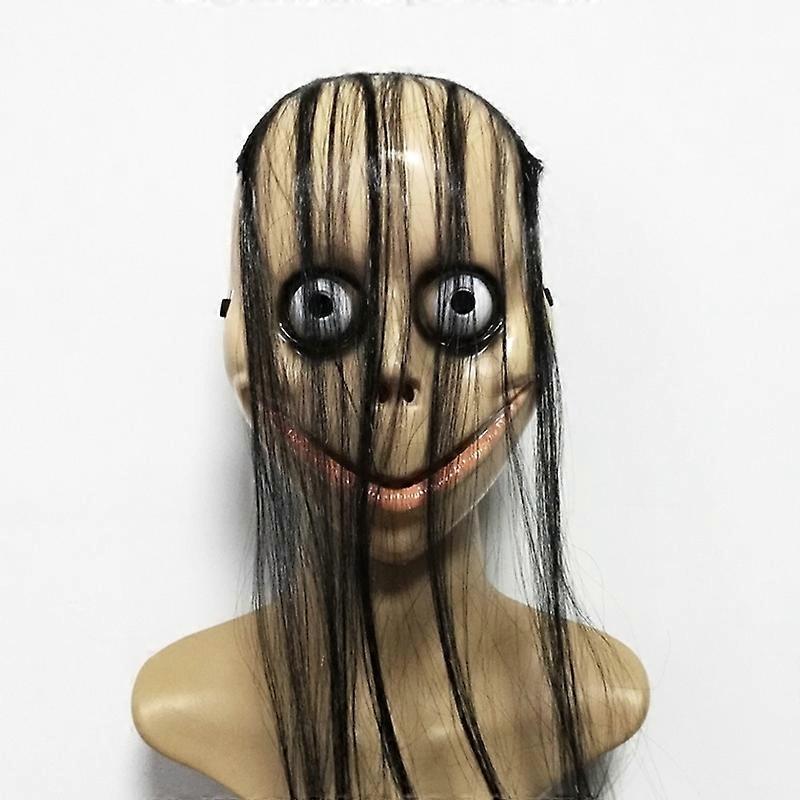 New Halloween horror long hair MOMO mask dance performance whole person ...
