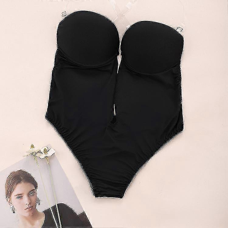 Women Plunging Deep V-neck Body Shaper Strapless Backless Bodysuit ...