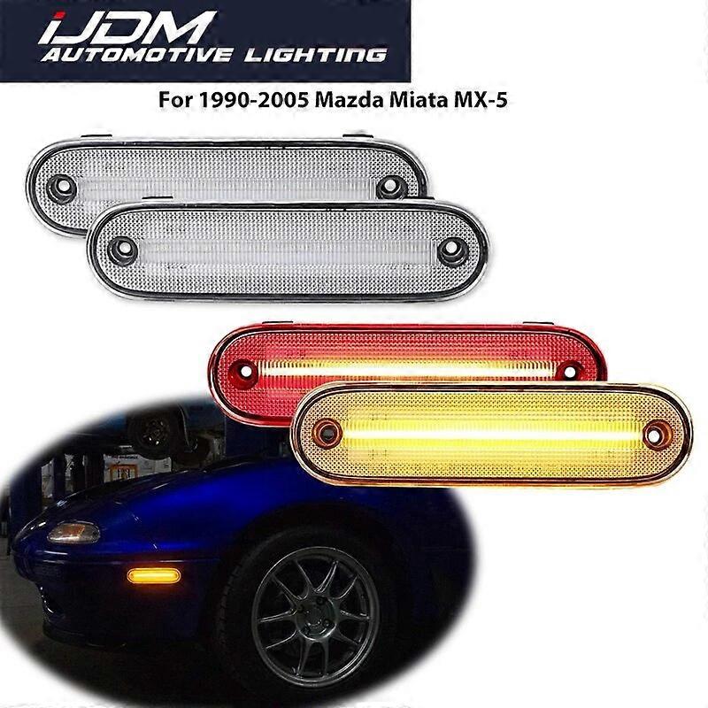 White Amber Red LED Bumper Side Marker Turn Signal Lights Driving ...