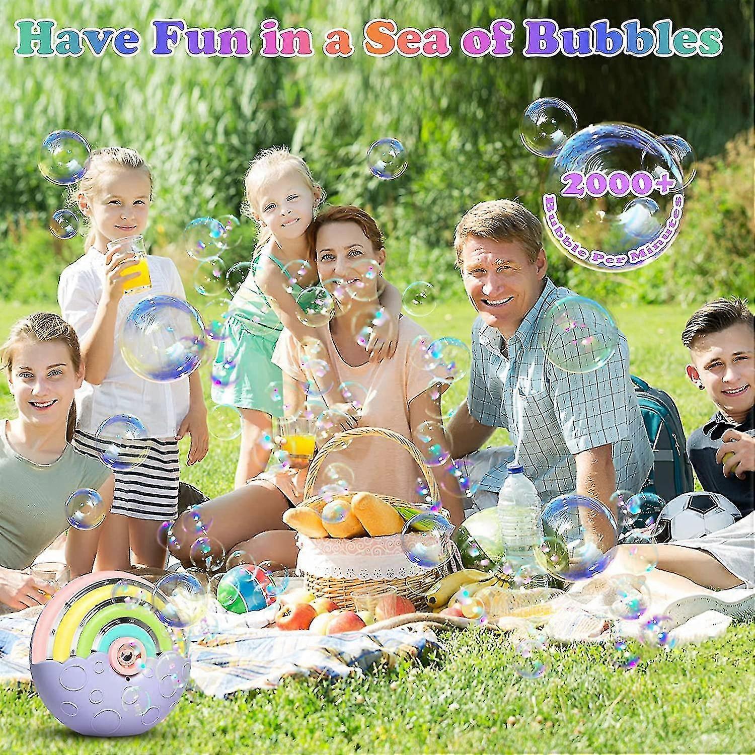 Bubble Machine, Portable Automatic Bubble Blower Machine For Kids, 2000 ...