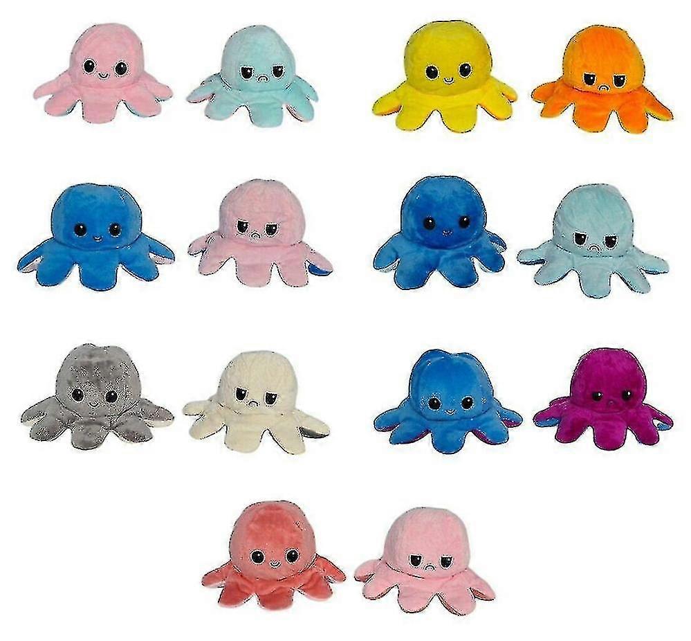 40cm Giant Reversible Octopus Stuffed Animal Reversible Happy Sad ...