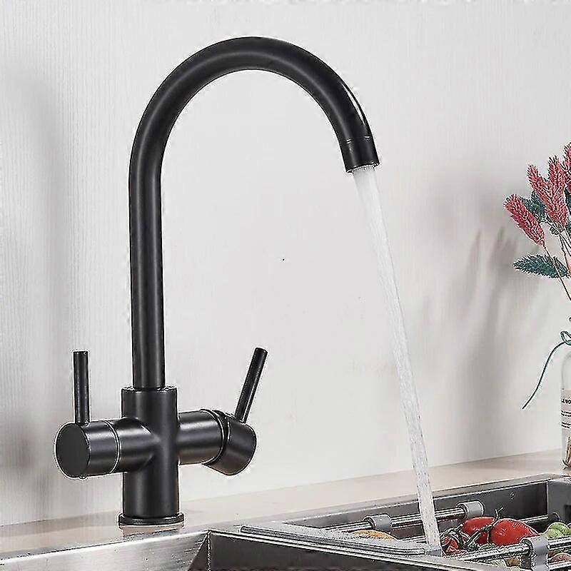 Exquisite Black Purified Water Kitchen Faucet Hot Cold Mixer Pure Water ...