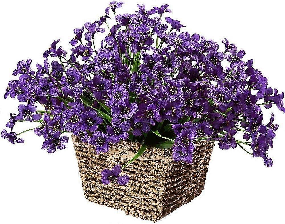 10pcs Artificial Violet Flowers Outdoor Uv Resistant Fake Flowers,no ...