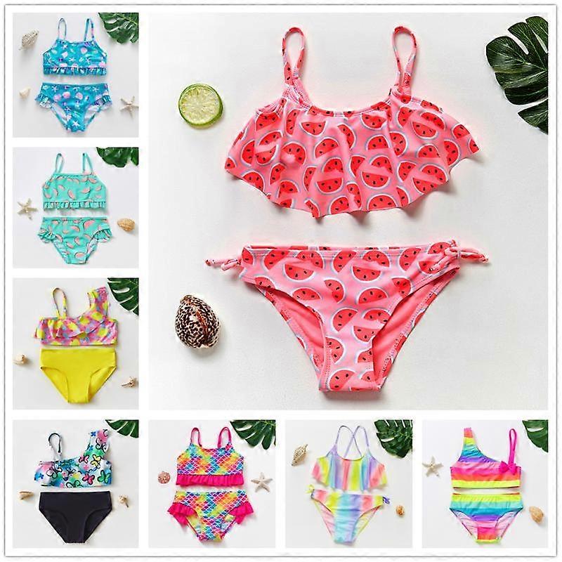 1~14Y Girls Swimsuit Girls swimwear Two pieces Kids Bikini set Biquini ...