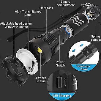120000 Lumen Super Bright Powerful Flashlight, 5 Light Modes ...