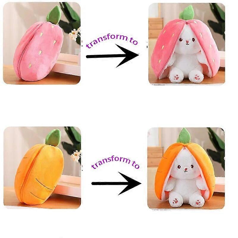 1Pc 18cm Kawaii Fruit Transfigured Bunny Plush Toy Lovely Rabbit Turn ...