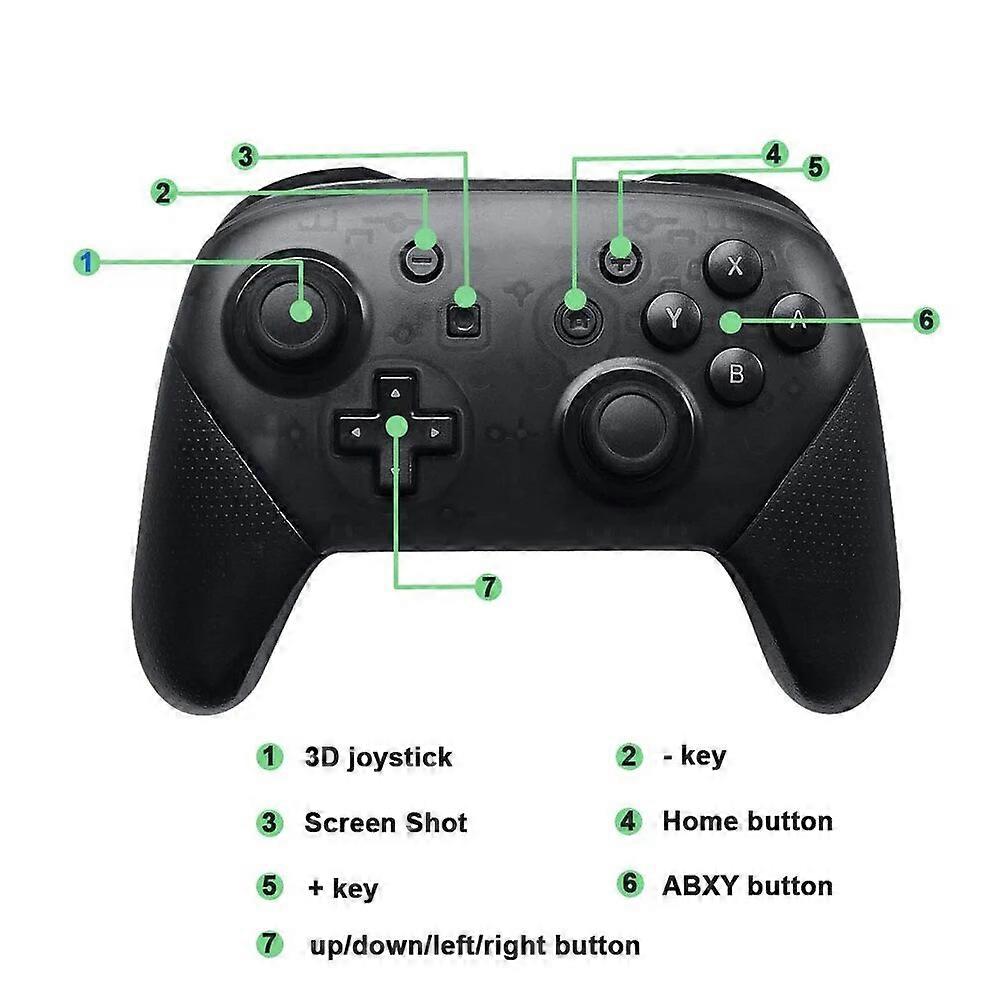 For Nintend Switch Pro Controller With NFC and Wake Function Wireless Joystick 6-Axis Gyro HD ...
