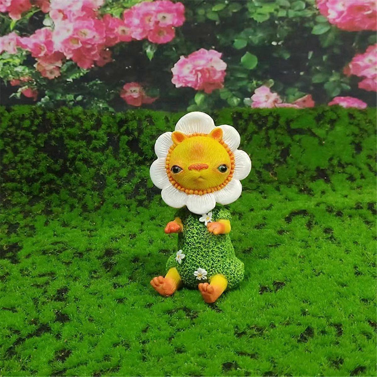 Sunflower Ornaments Sunflower Gnomes Statue Mini Figures Garden ...