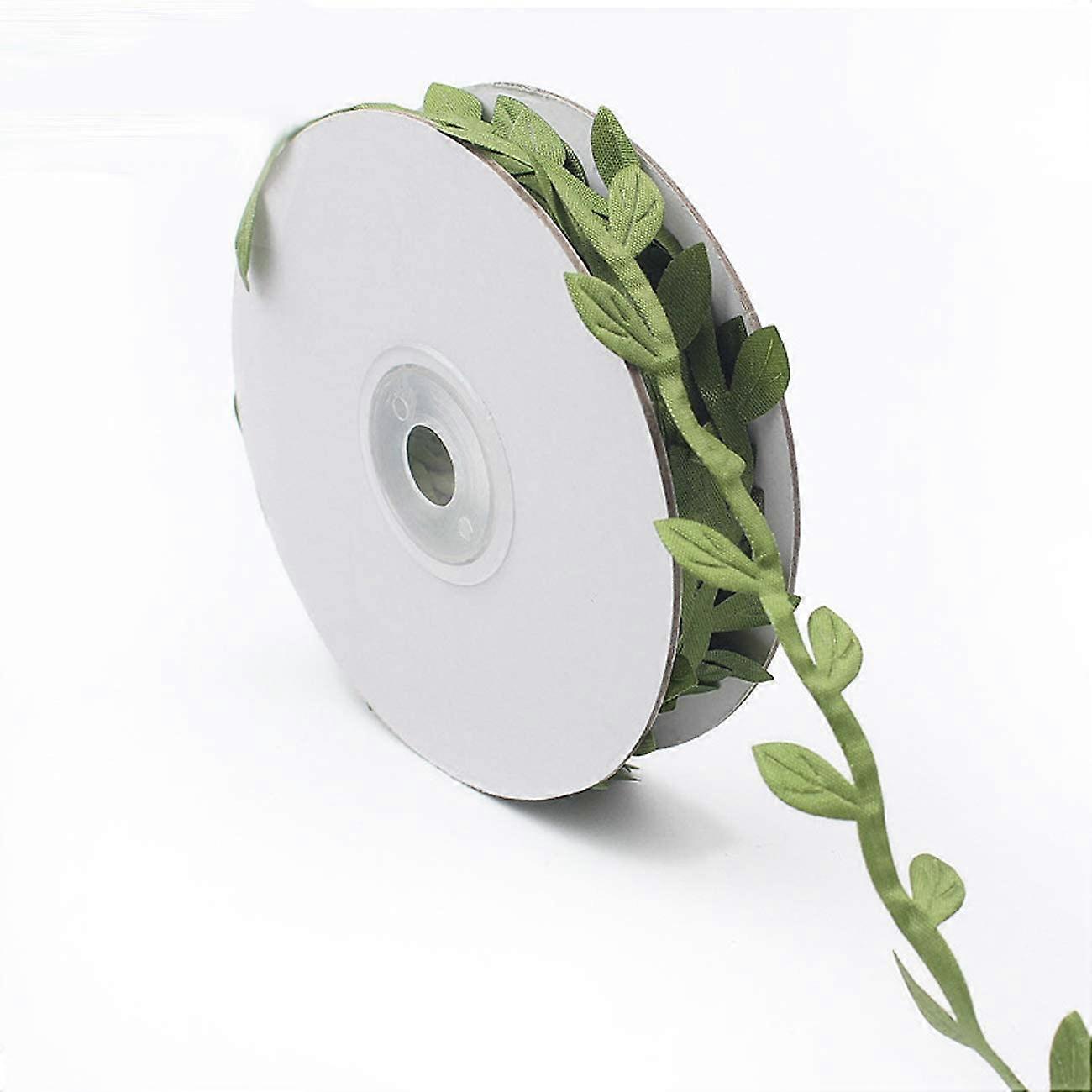 3 Rolls 10 Yards Leaf Ribbons, Olive Green Leaf Ribbon, Gold Leaf ...