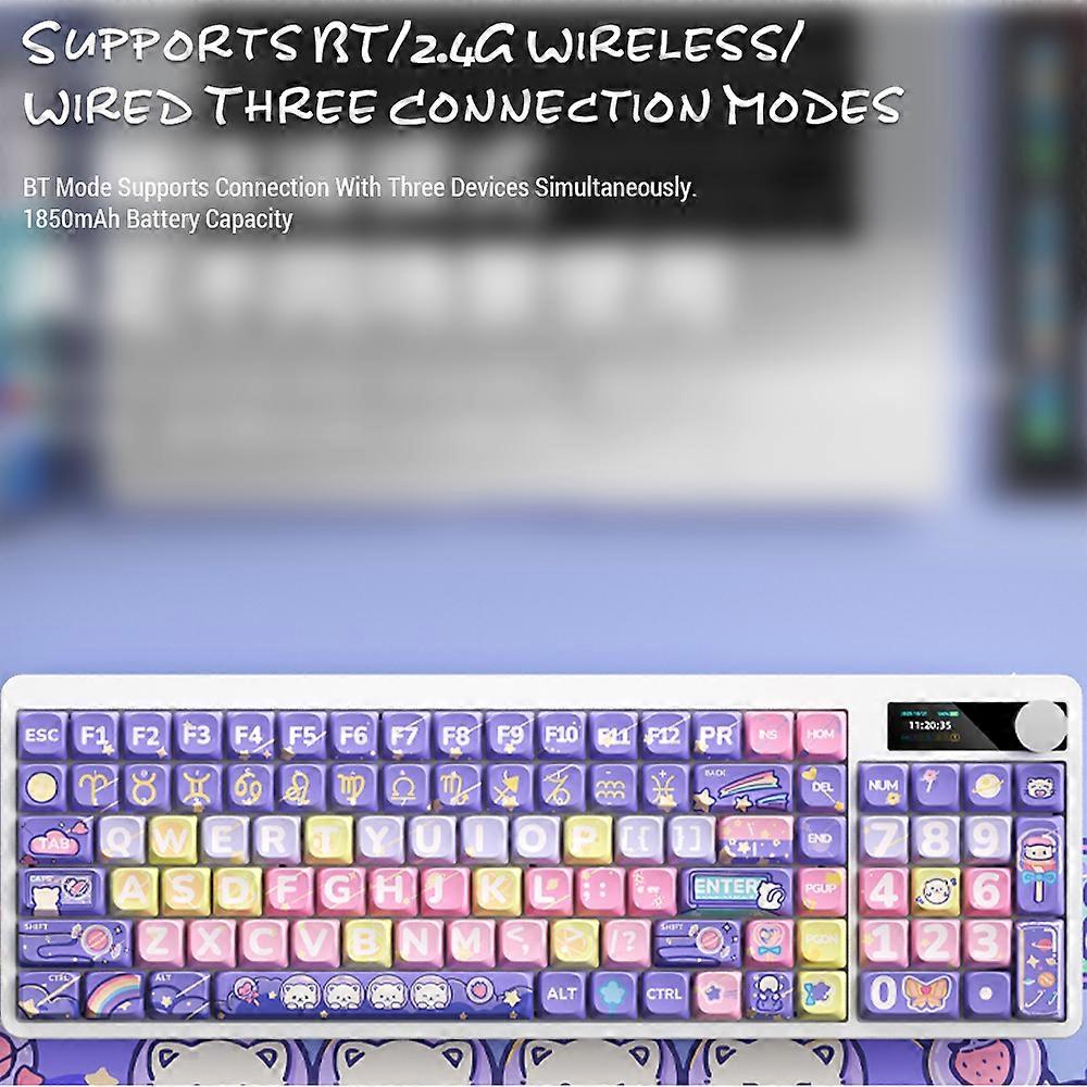 Wireless Mechanical Keyboard with Red Switches Colorful Backlight Full ...