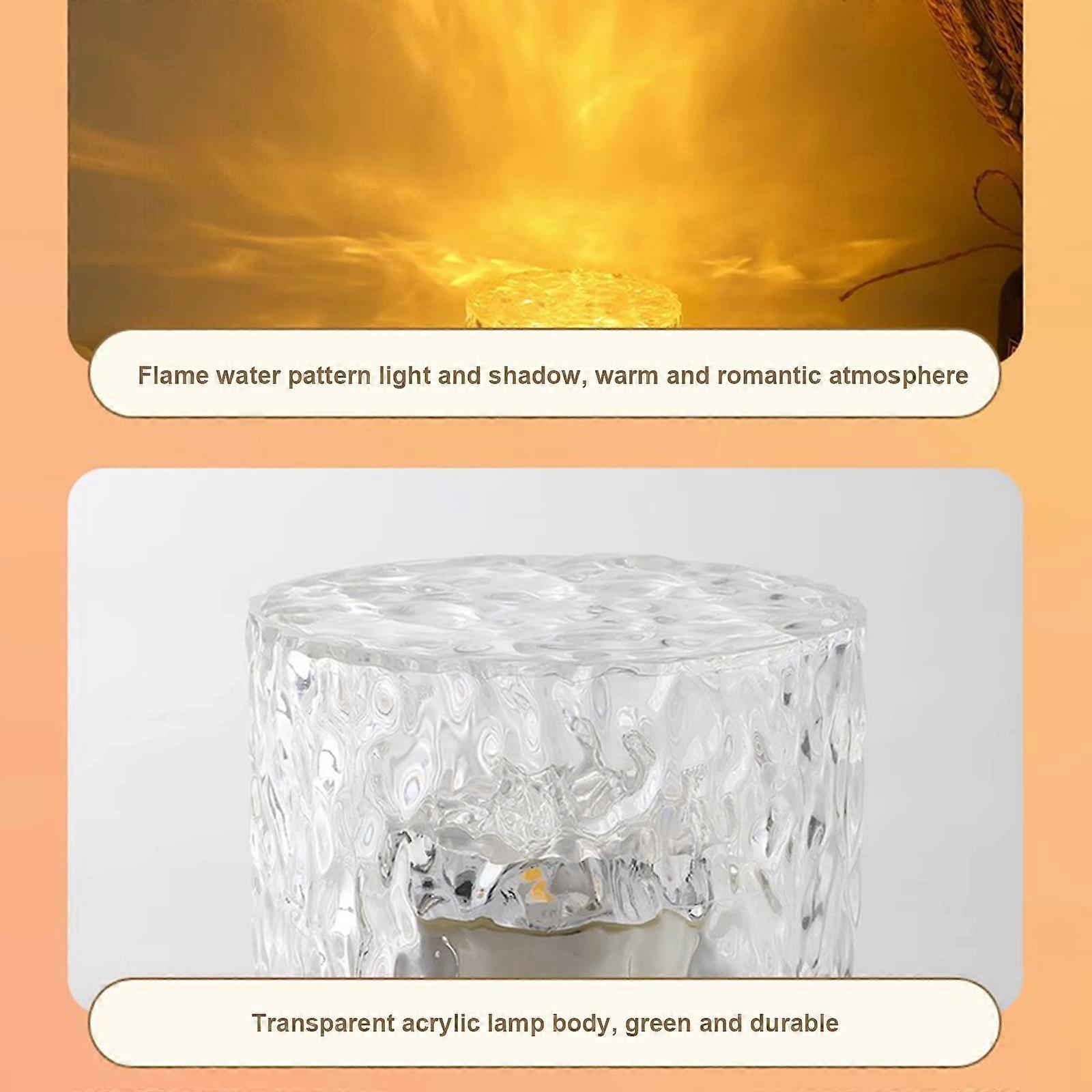 Water Ripple Three-Color Bedroom Light and Shadow Table Lamp Rotating ...