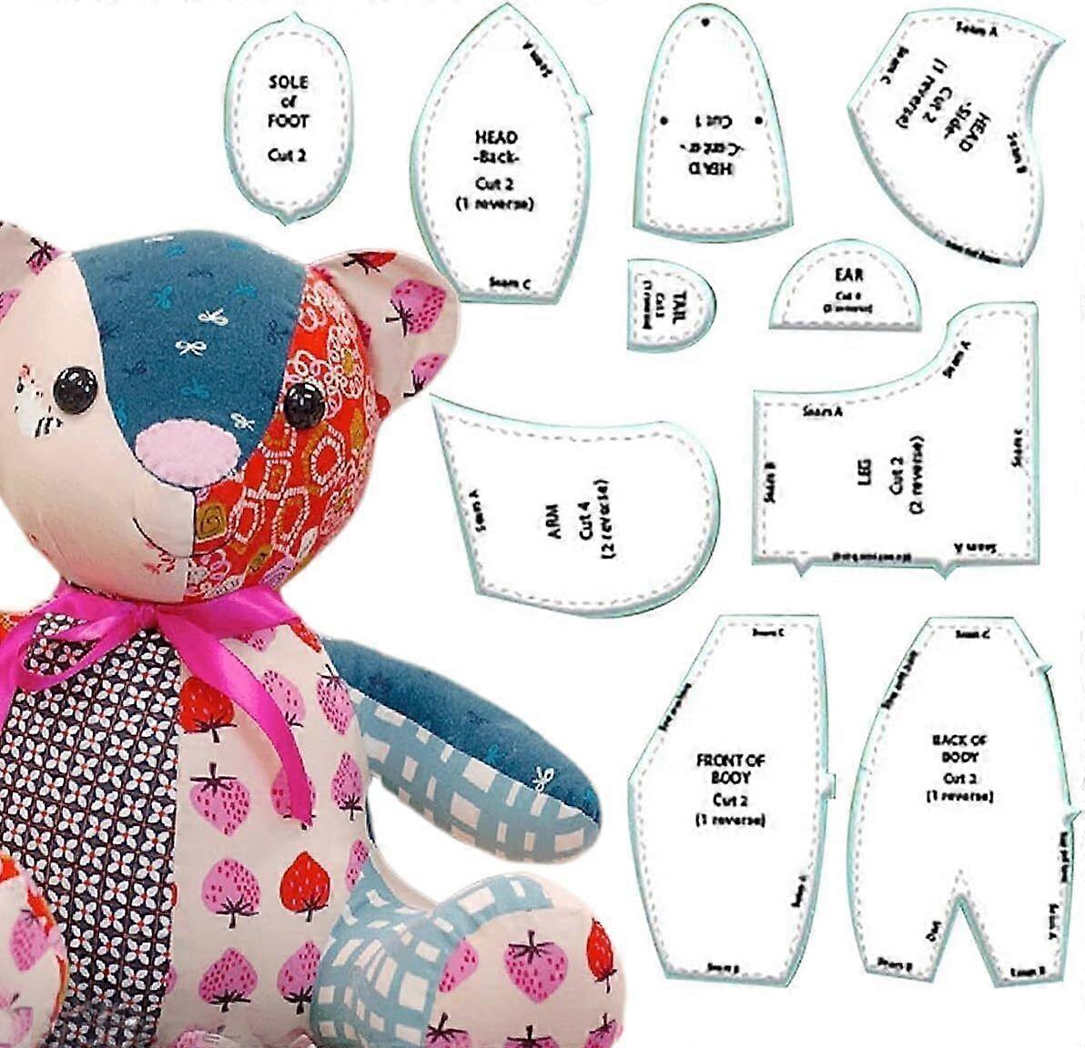 Memory Bear Template Ruler Set, Sewing Patterns & Templates (10 PCS ...